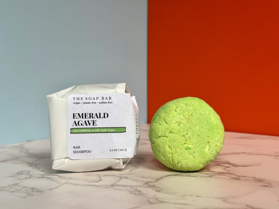 Emerald Agave Shampoo Bar - Vegan Solid Shampoo for Dry Hair - Zero ...