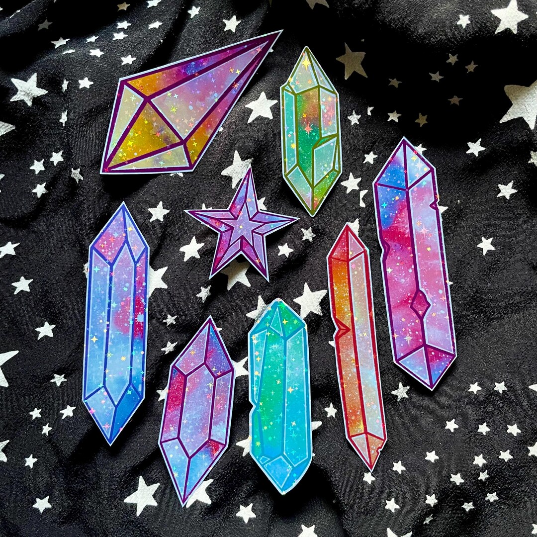 Sticker Set - Space Crystals - Star Holographic - Etsy