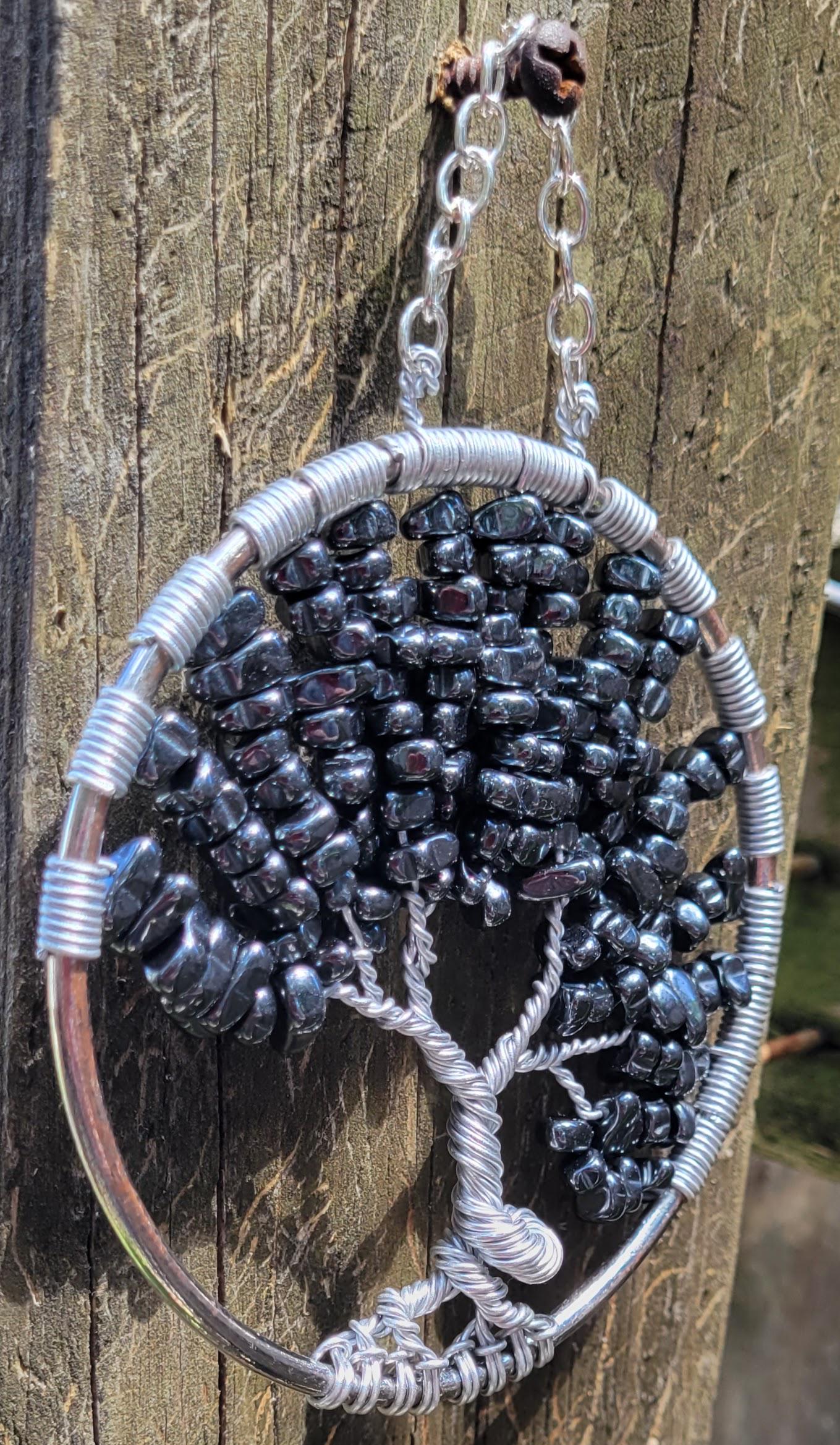 Black Hematite Tree of Life Handmade Suncatcher Ornament With Chain ...