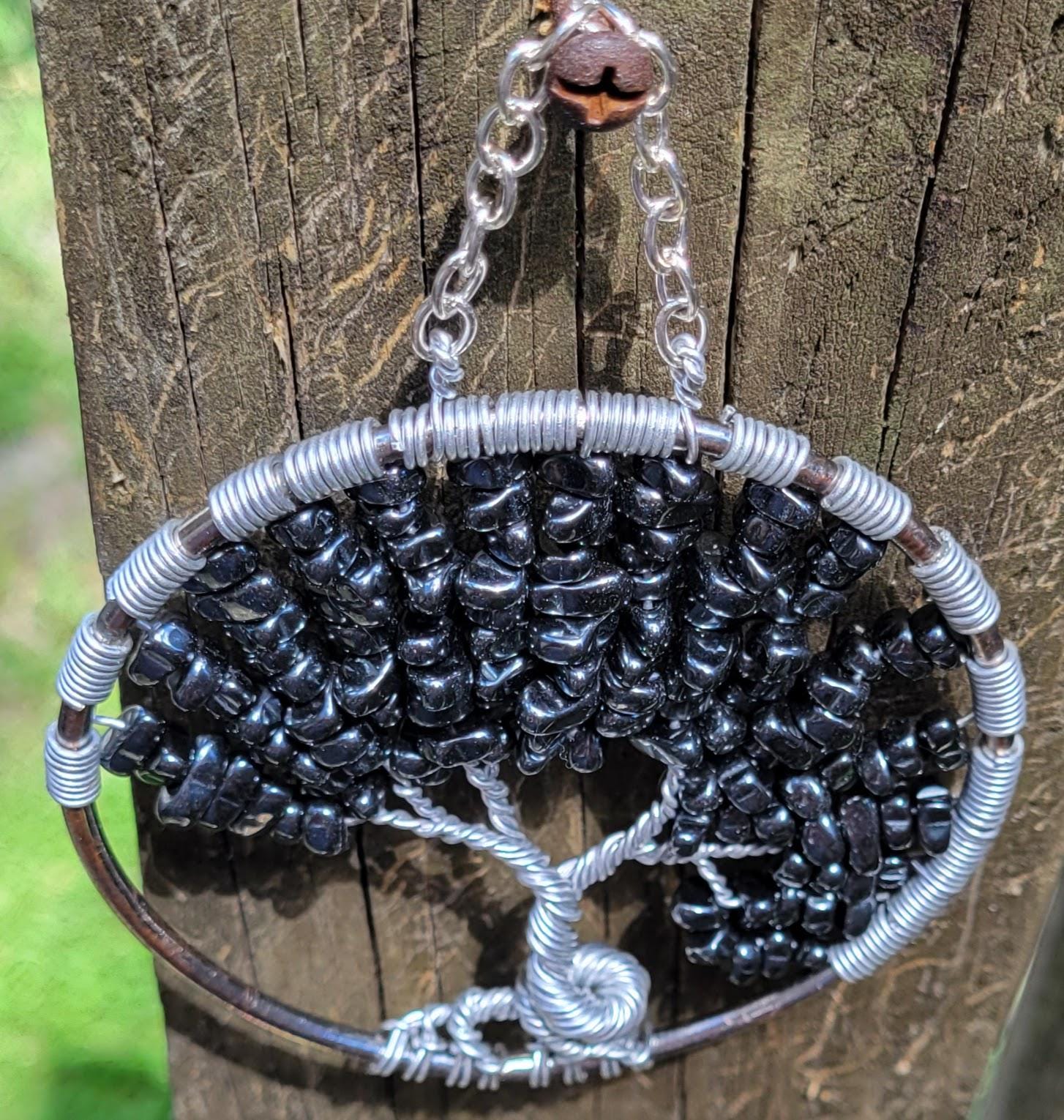 Black Hematite Tree of Life Handmade Suncatcher Ornament With Chain ...