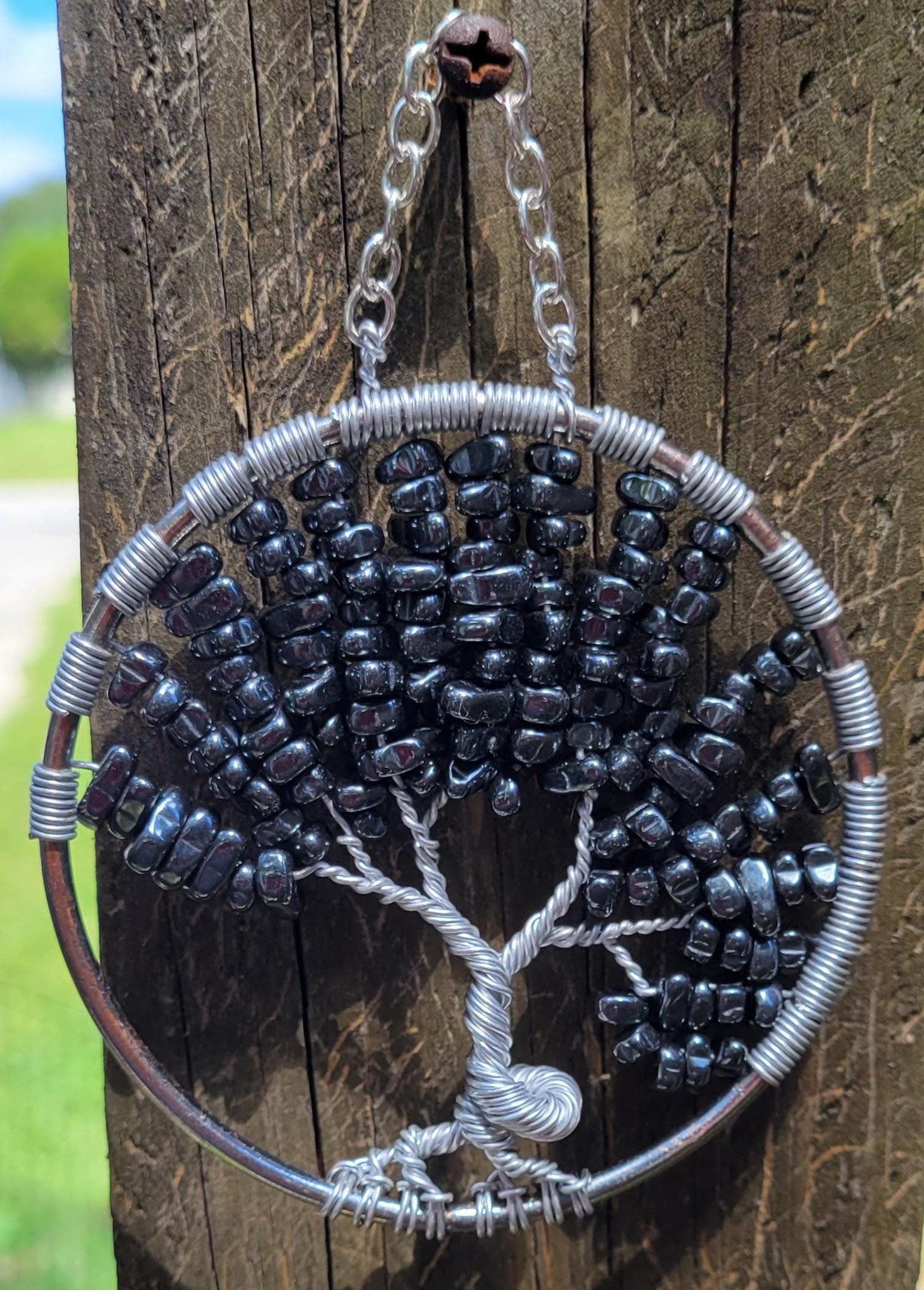 Black Hematite Tree of Life Handmade Suncatcher Ornament With Chain ...