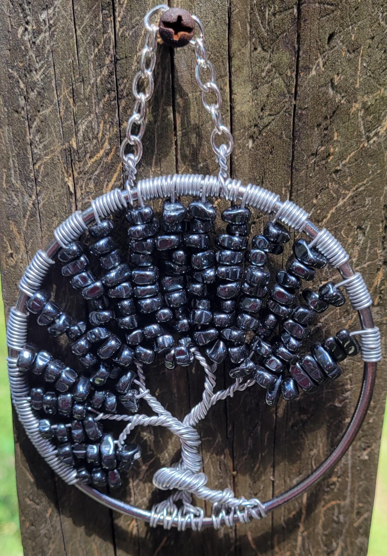 Black Hematite Tree of Life Handmade Suncatcher Ornament With Chain ...