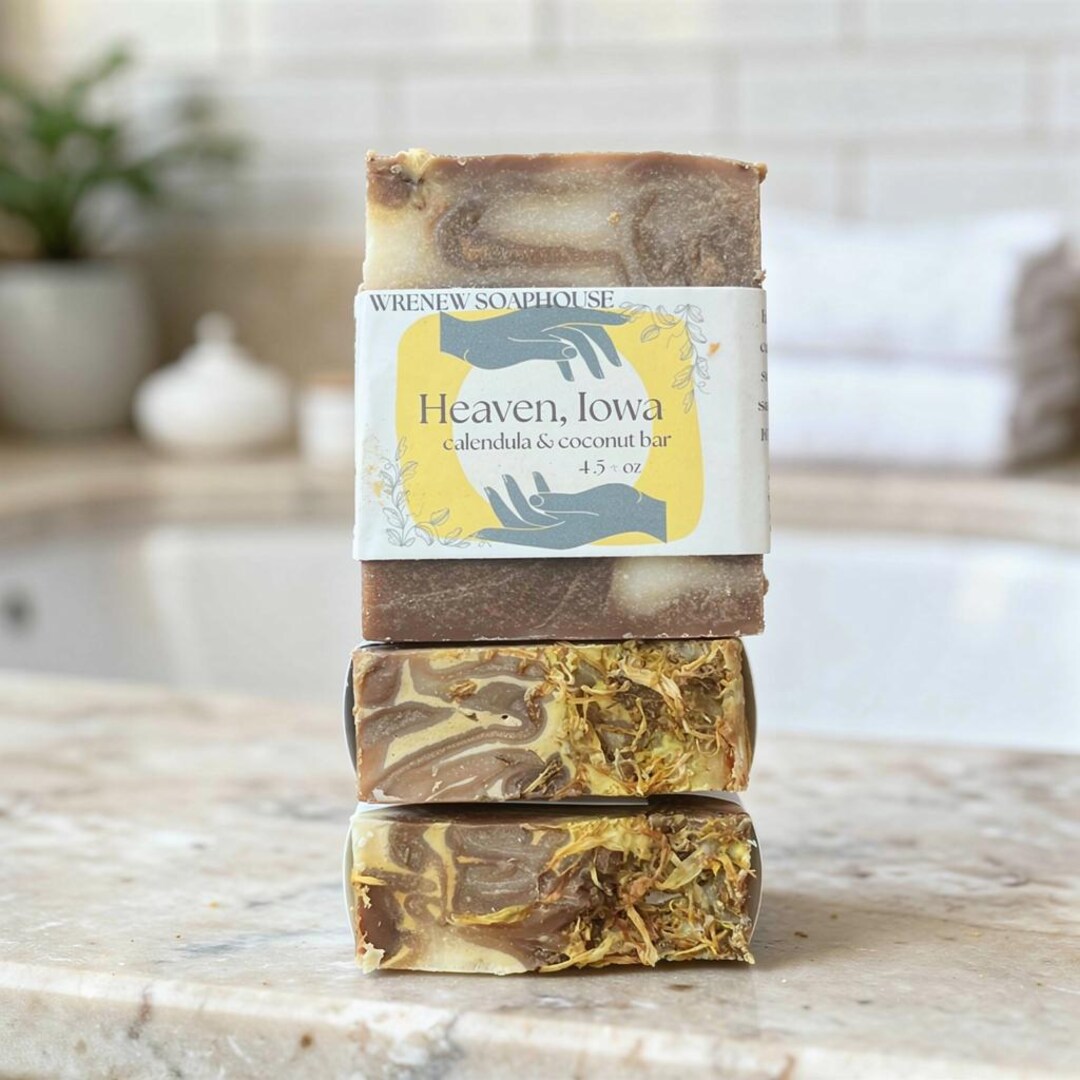 Heaven, Iowa Handmade Calendula Coconut Oil Soap Bar - Vanilla Jasmine ...