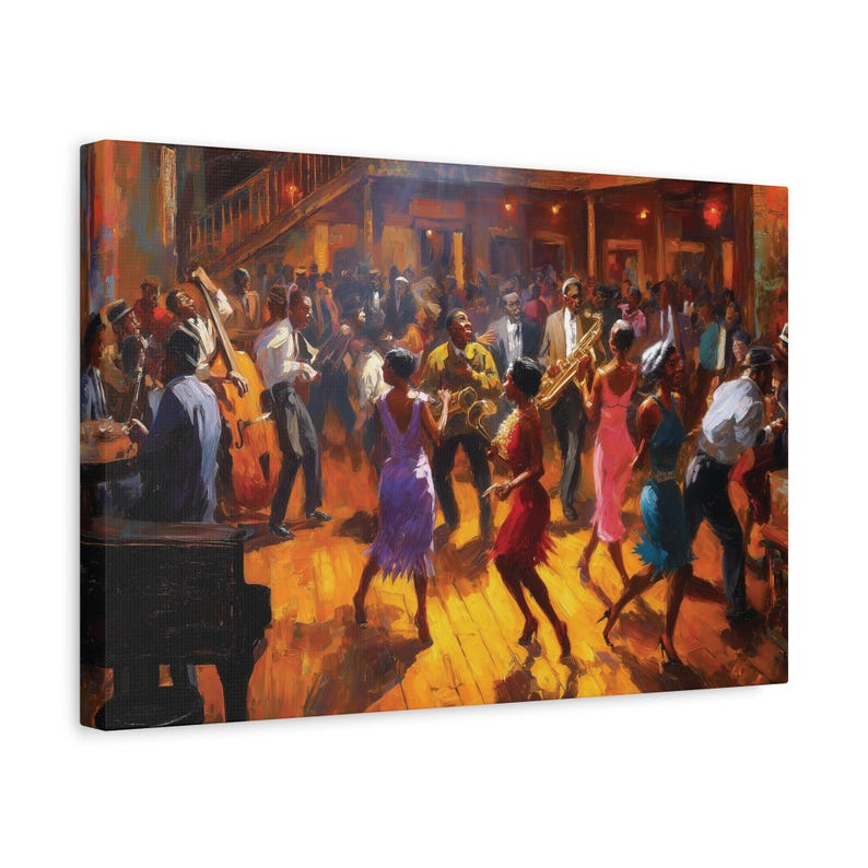 Canvas Art, Harlem Renaissance Juke Joint Jazz Band Scene, African ...
