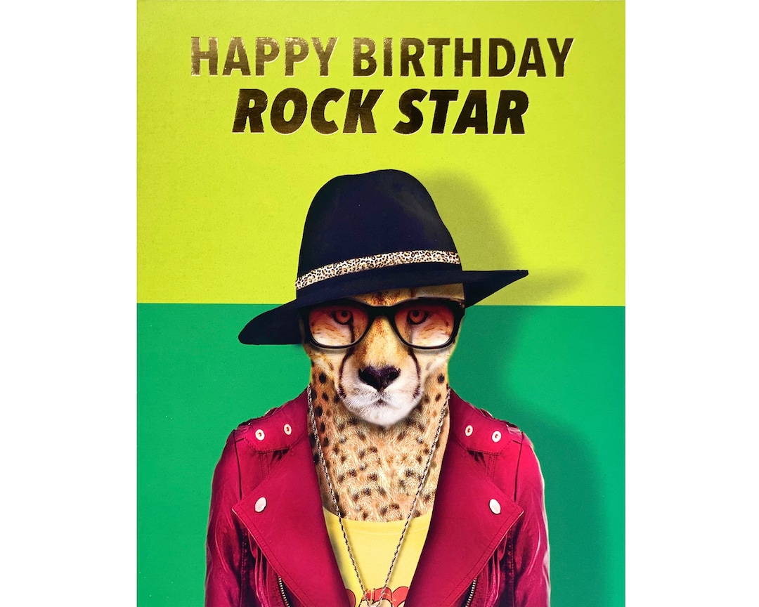 Happy Birthday Rock Star Greeting Card - Etsy Australia