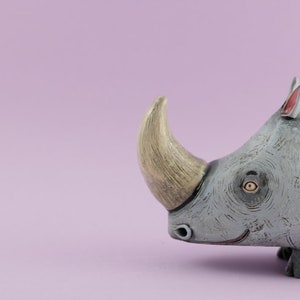 Ceramic Figurine - Ceramic Sculpture - Rhino - Ceramics and Pottery ...