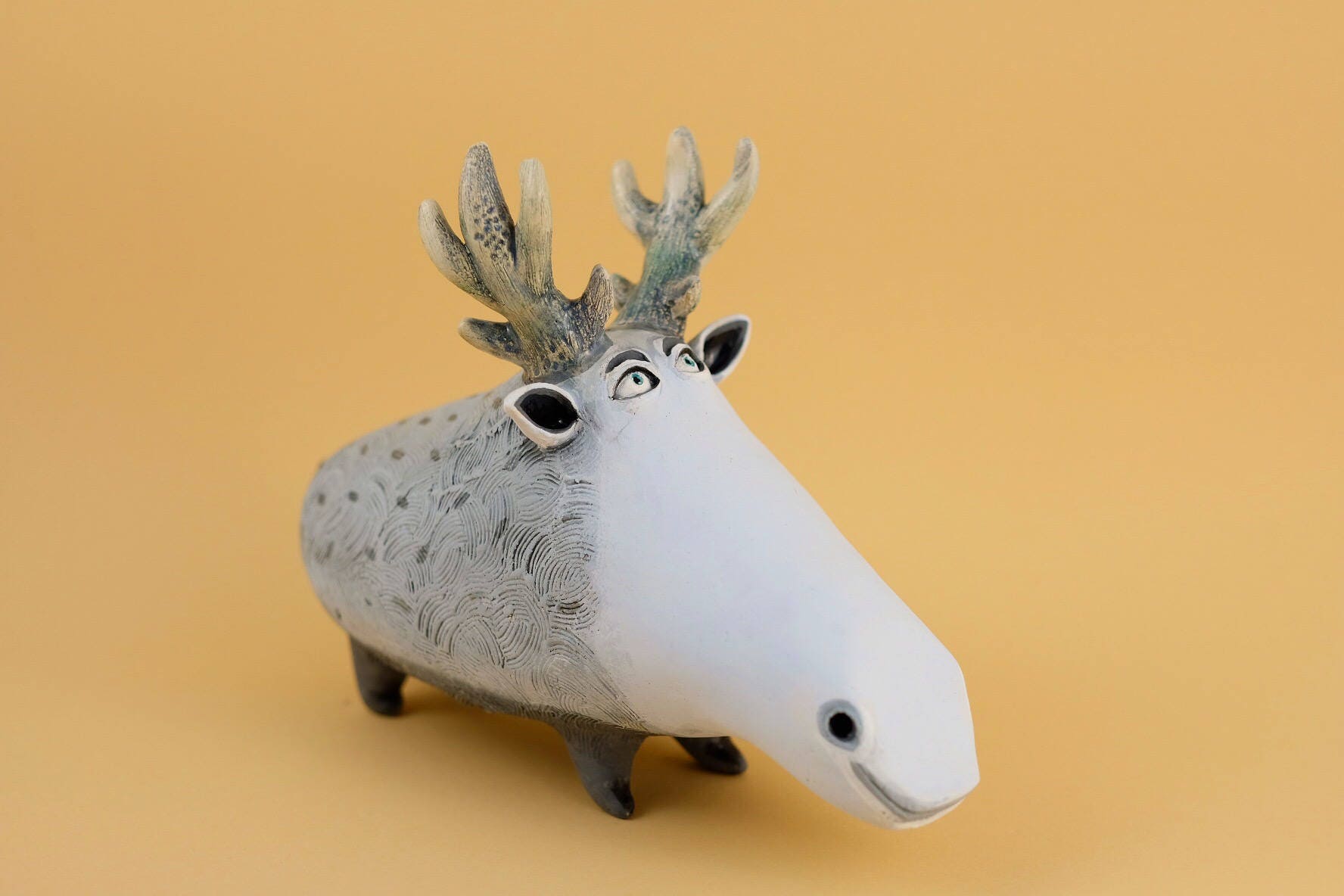 Ceramic Sculpture Ceramic Figurine Moose Sculpture | Etsy