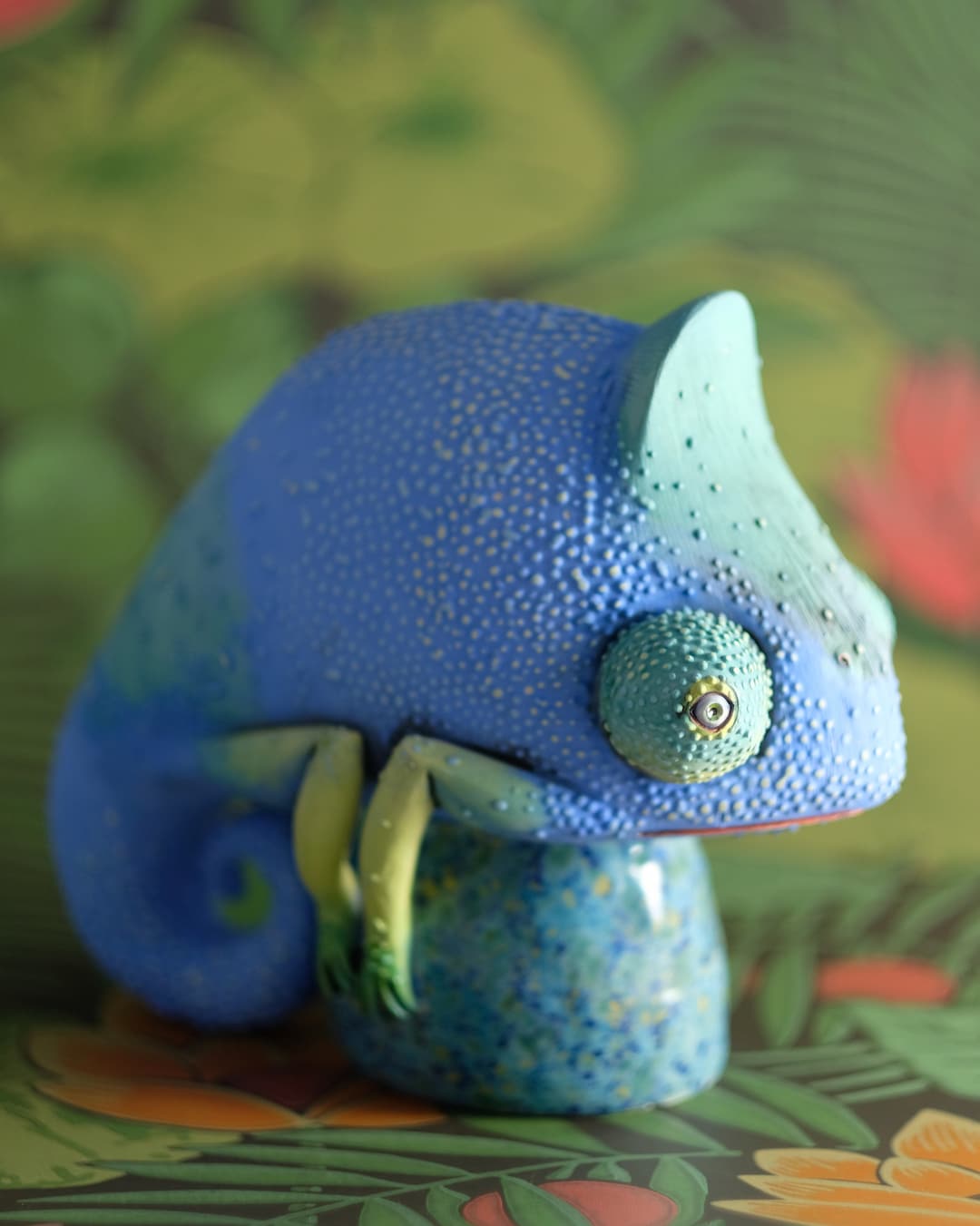 Ceramic Figurine Ceramic Sculpture Chameleon Lizard - Etsy