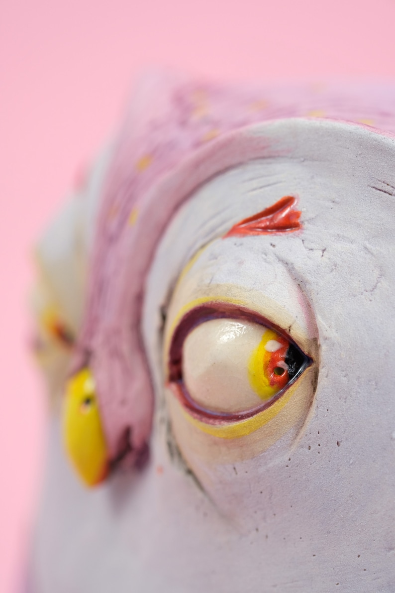 Statuetta di gufo - Scultura di gufo - Scultura in ceramica ...