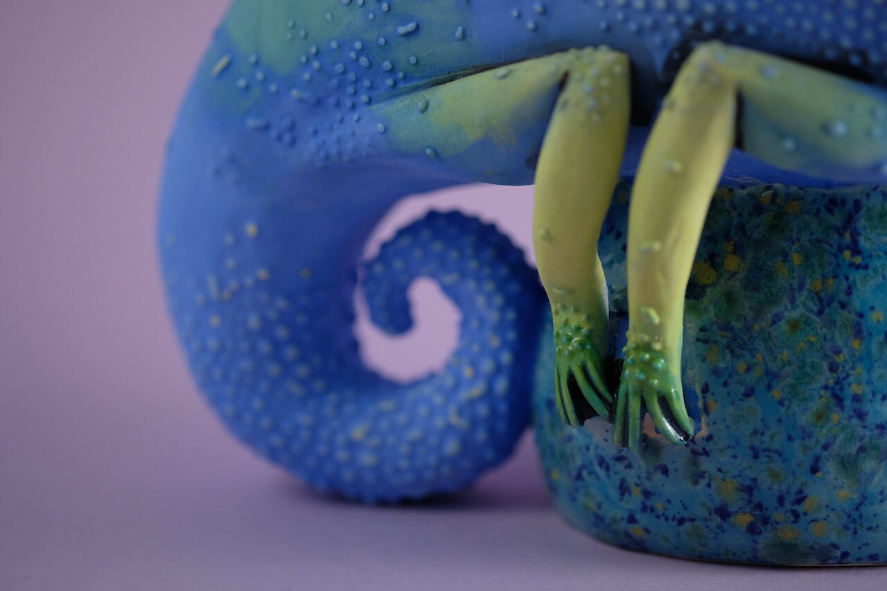Ceramic Figurine Ceramic Sculpture Chameleon Lizard - Etsy