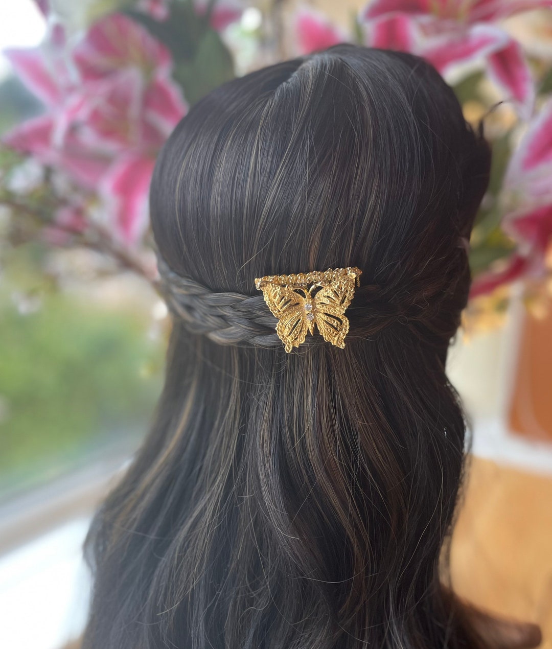 Butterfly Hair Comb, Butterfly Hair Accessory, Gold Butterfly Hair Comb ...