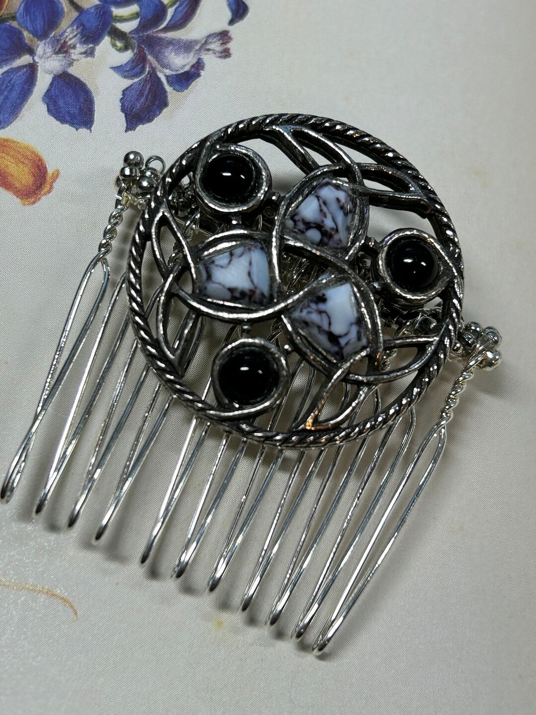 Celtic Design Hair Comb, Upcycled Hair Accessory, Celtic Bridal ...