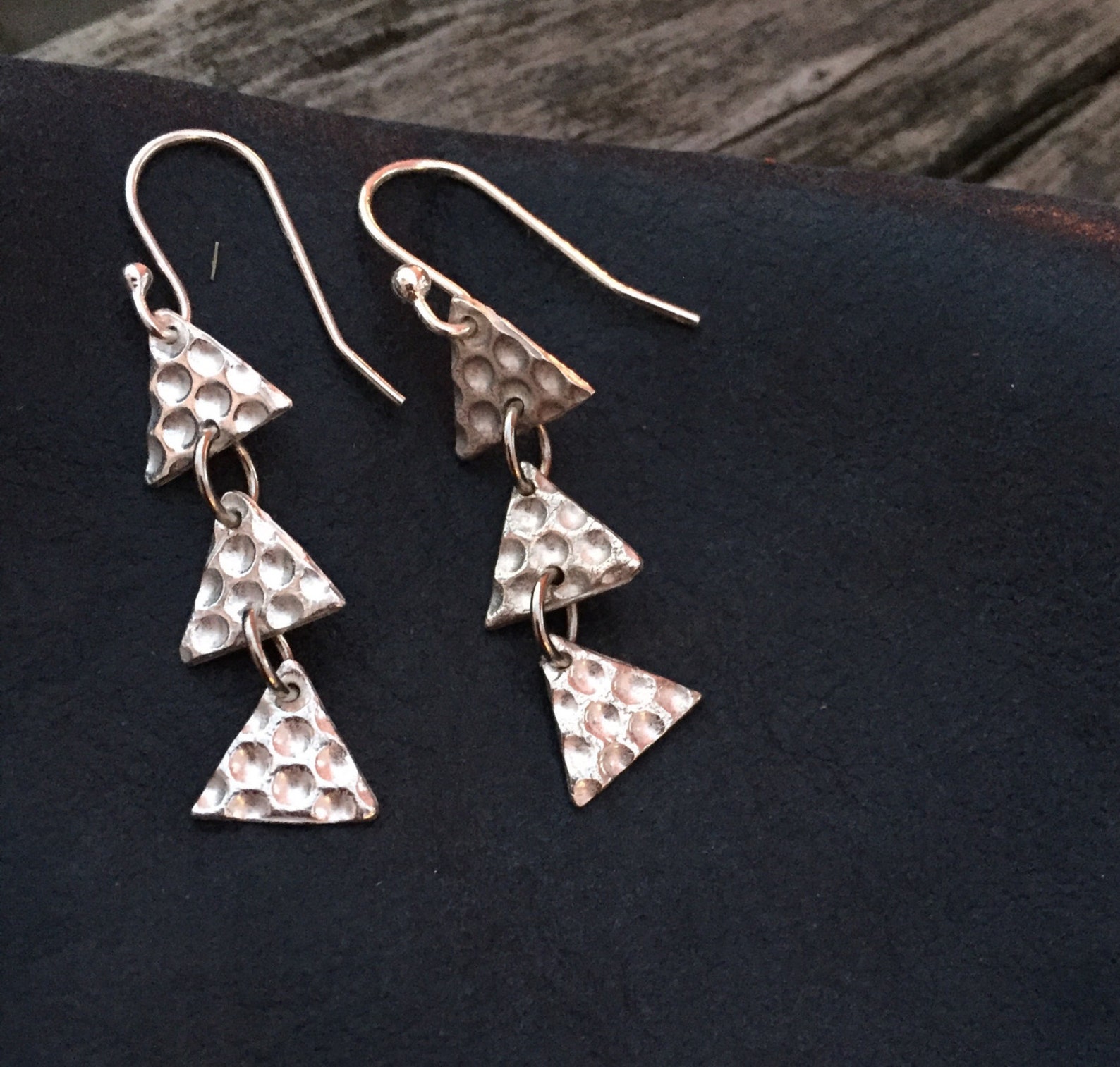 Triple Triangle Dangle Drop Earrings - Etsy