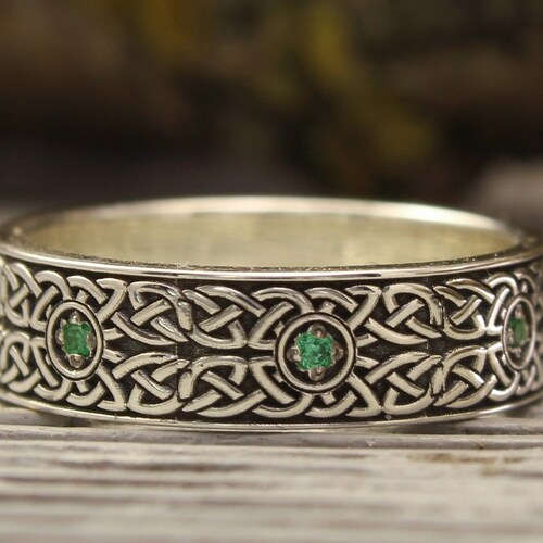 Celtic Knot Custom Multi Gemstone Ring Sterling Silver - Etsy