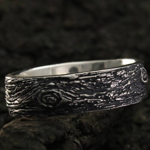 Tree Band Men's Wedding Ring Rustic Wedding Band Tree | Etsy