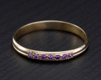 Amethyst gold ring | Etsy