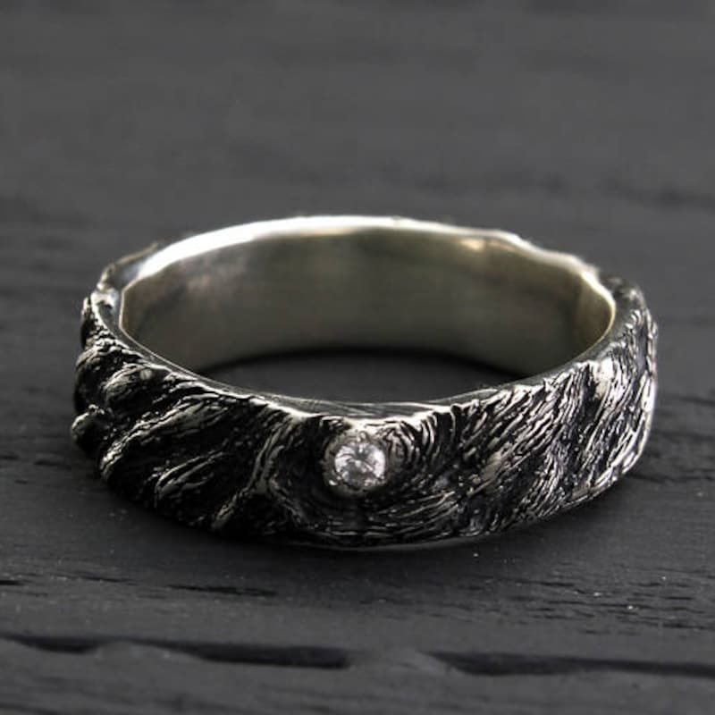 Rustic Diamond Ring - Etsy