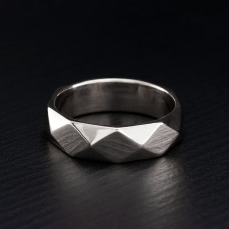 Faceted Wedding Ring - Etsy