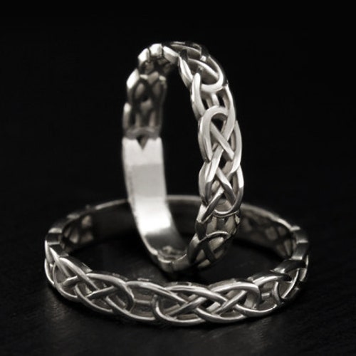 Celtic Wedding Bands Celtic Rings Set Couple Rings Silver - Etsy