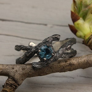 Twisted Branch Ring, Branch Topaz Engagement Ring, Womens Topaz Ring ...
