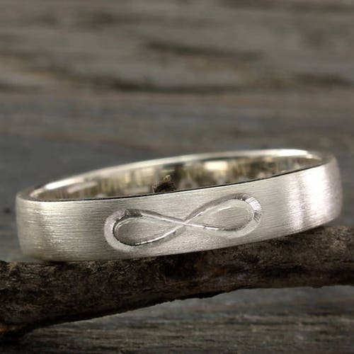 Infinity Silver Ring in Matte Finish Infinity Wedding Band | Etsy
