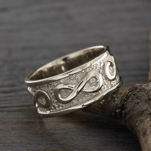 Infinity Silver Bold Wedding Band, 10mm Wide Infinity Wedding Band ...