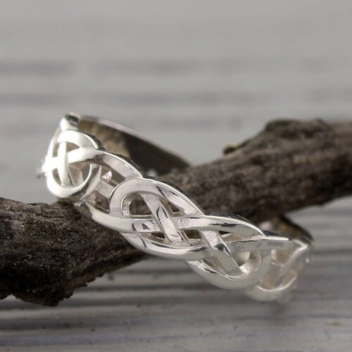 Celtic Pattern Wedding Ring Celtic Silver Engagement Ring - Etsy UK