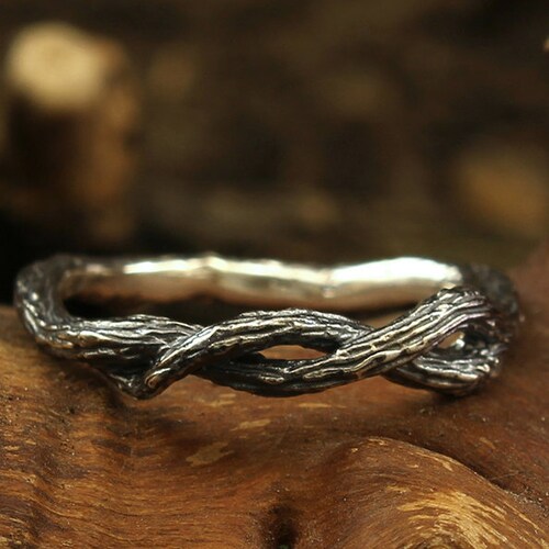 Rustic Wedding Band Unique Tree Bark Wedding Ring Nature | Etsy