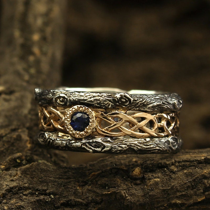 Celtic Amethyst Ring Set - Etsy