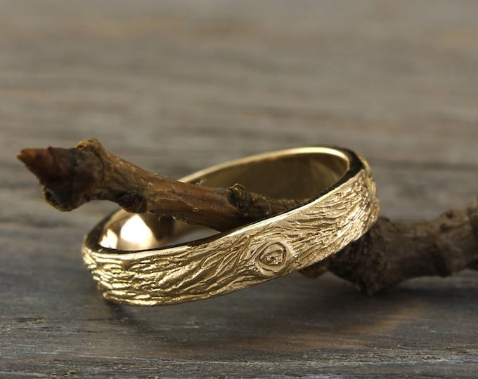 Tree Bark Wedding Band, Men's Tree Wedding Band, Women's Tree Wedding ...