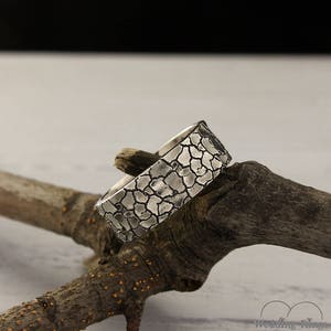 Unique Cracked Men's Ring, Men's Dry Earth Band, Rustic Wedding Band ...