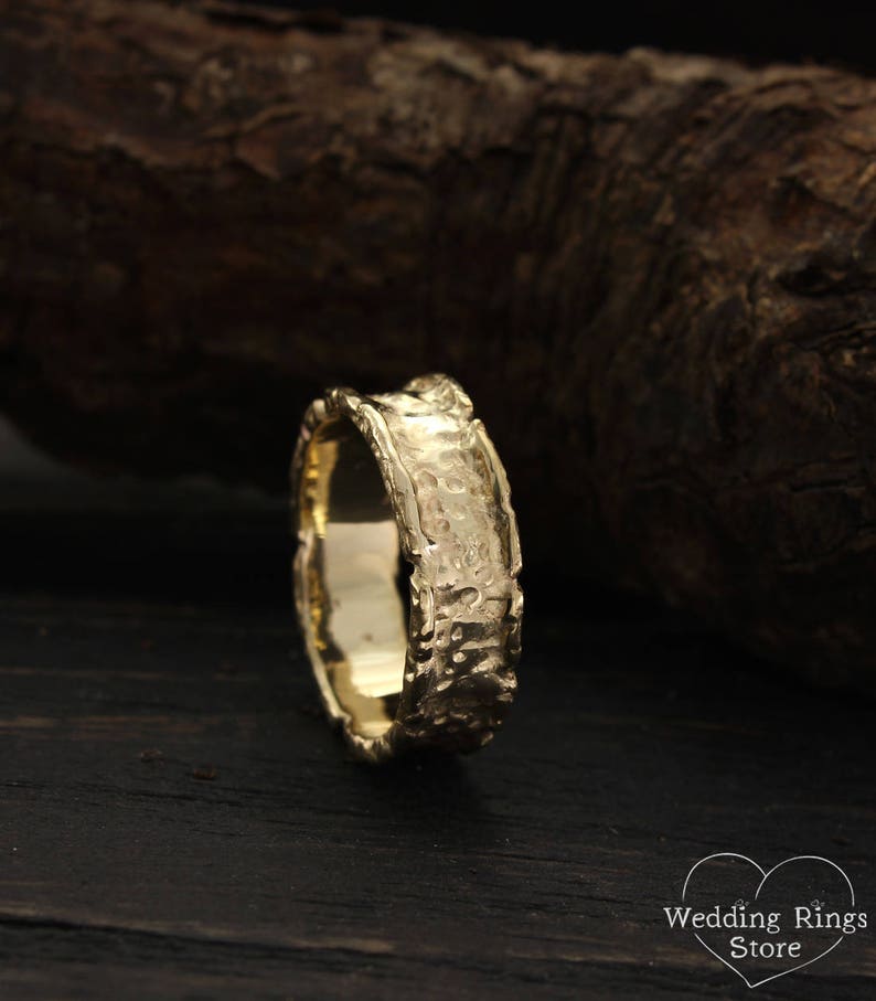 Unique wedding band Lava ring Volcanic ring Custom wedding | Etsy