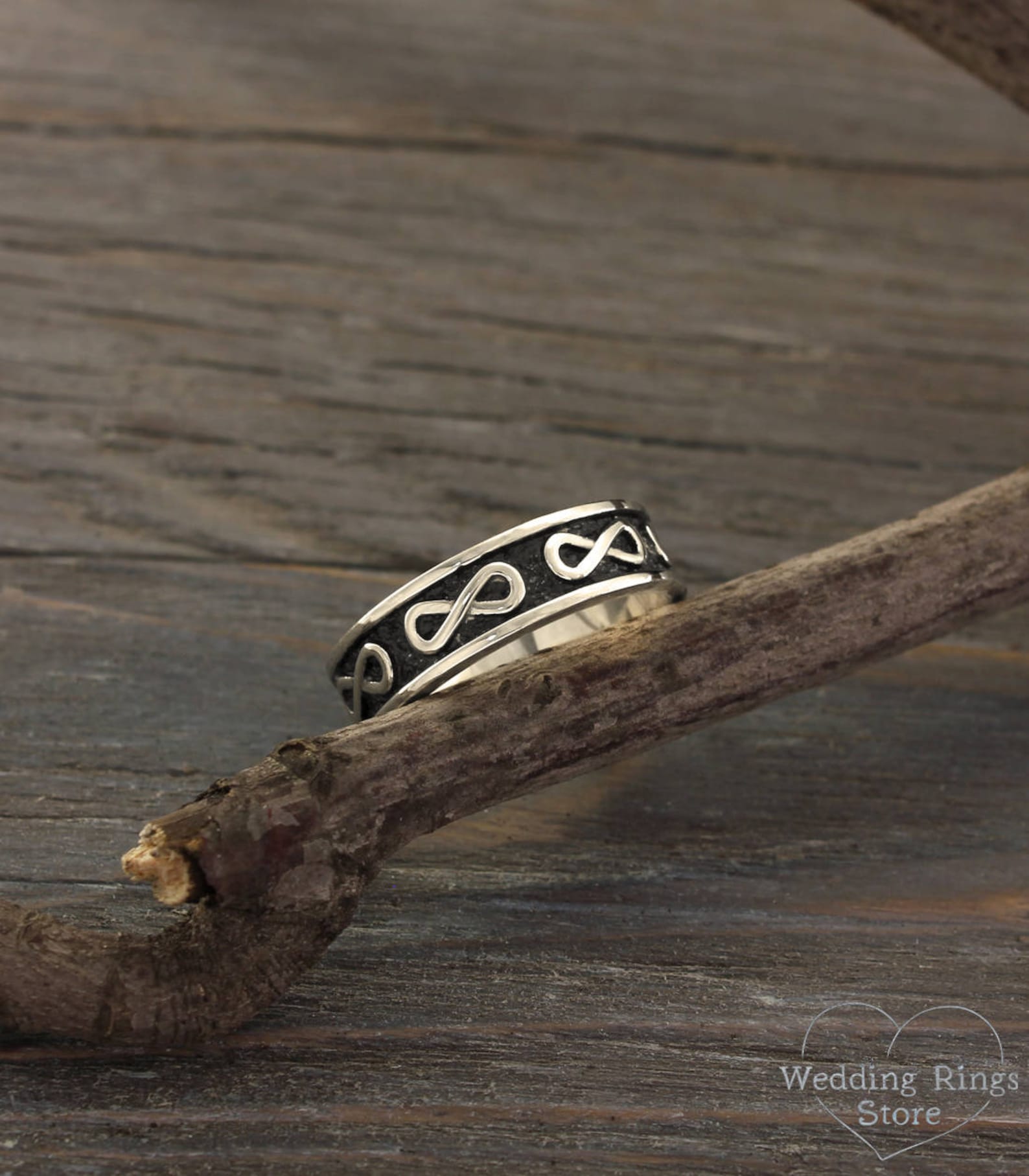 Infinity Silver Band, Men's Infinity Wedding Band, Infinity Ring, Mens ...