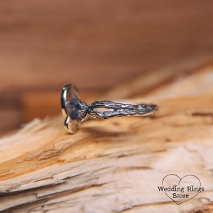 Large Silver Butterfly Ring Infinity Tree Branch With Leaves and Multi ...