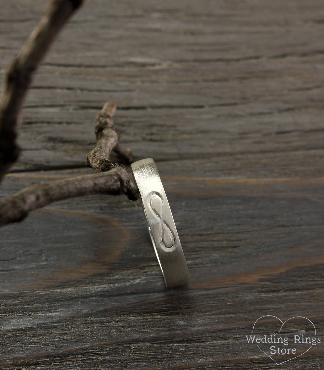 Infinity Silver Ring in Matte Finish, Infinity Wedding Band, Men's or ...