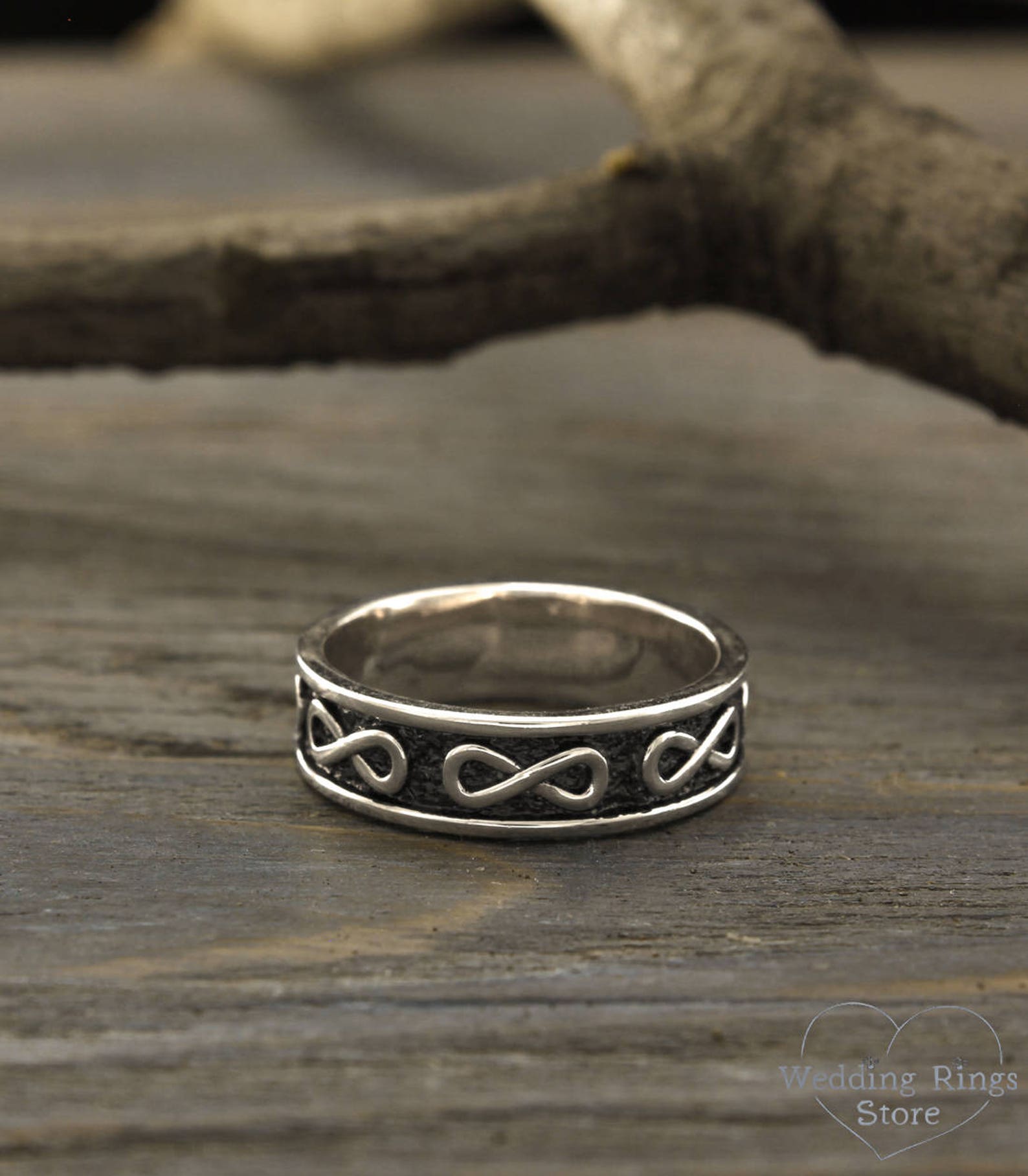 Infinity Silver Band, Men's Infinity Wedding Band, Infinity Ring, Mens ...