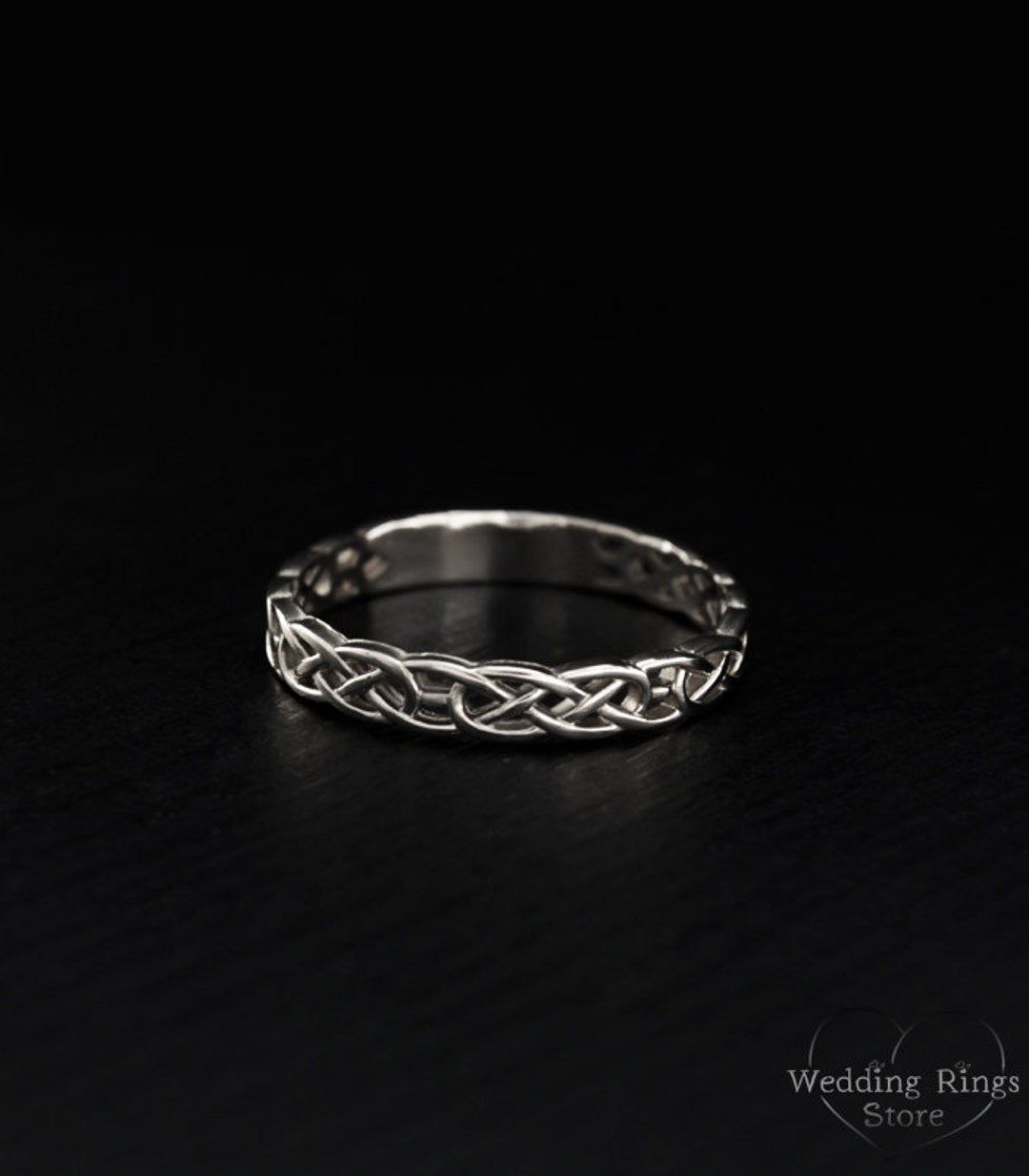 Celtic Pattern Wedding Ring, Celtic Silver Engagement Ring, Women ...
