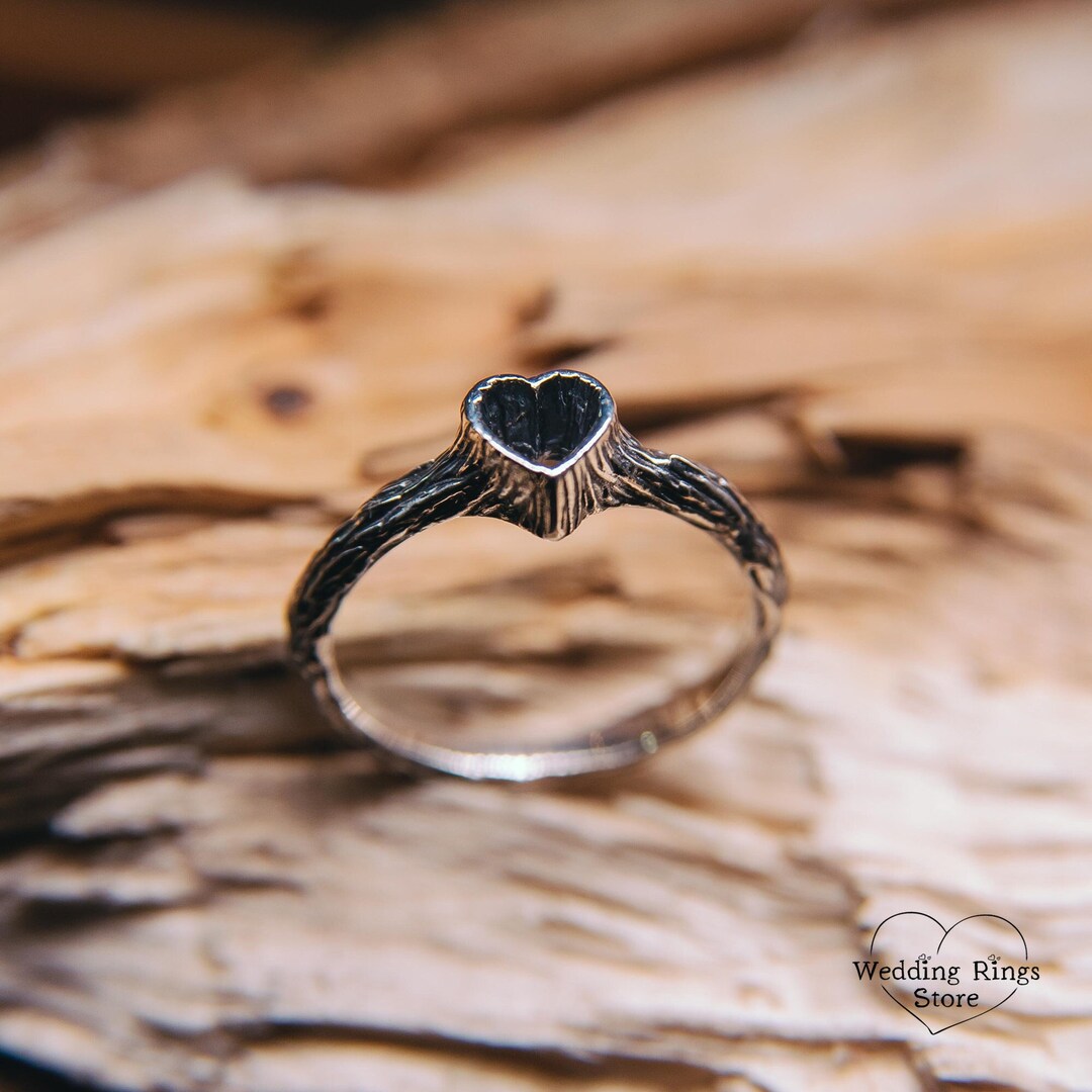 Heart Shaped Tree Branch Ring - Sterling Silver Twig Ring for Her ...