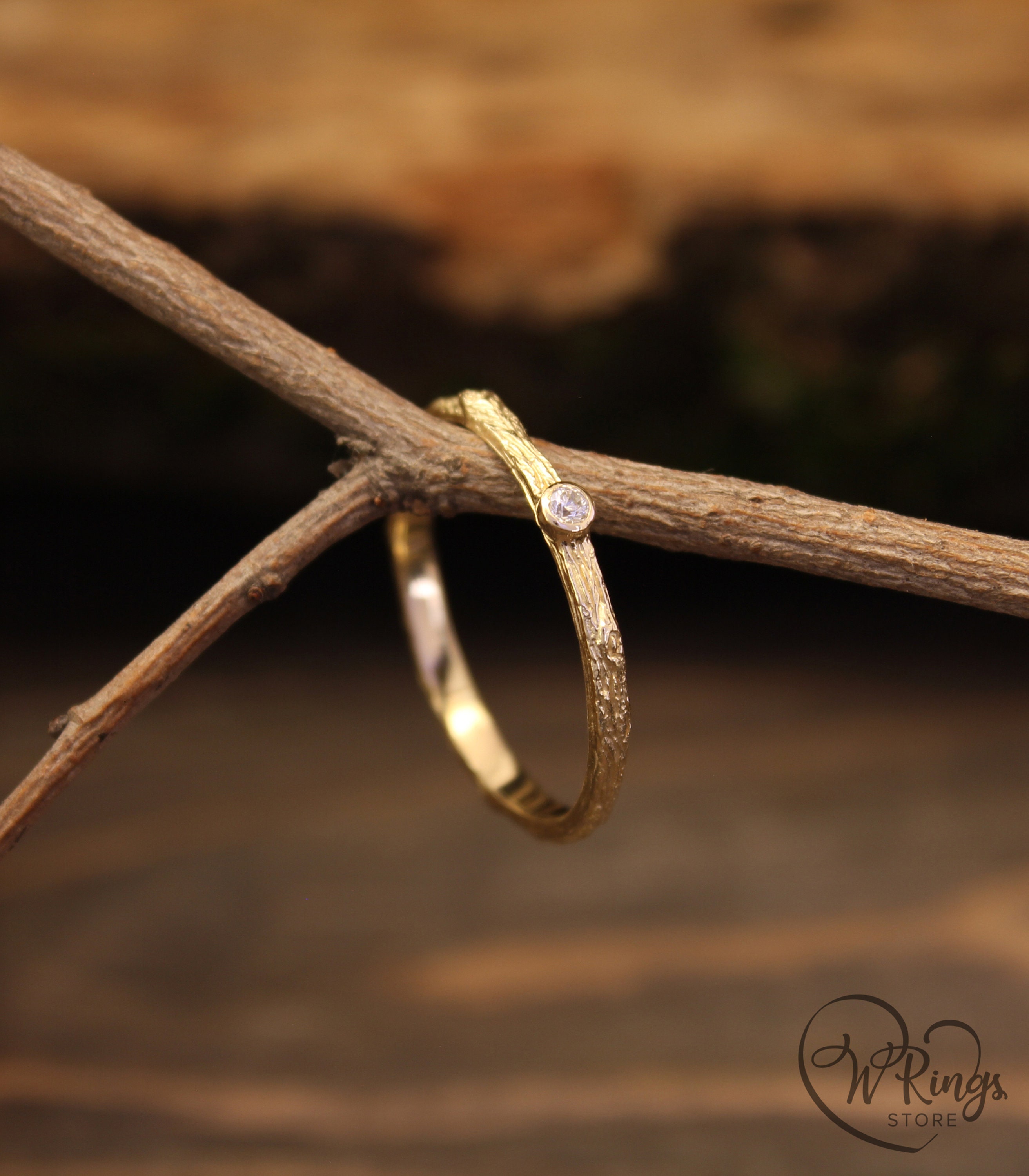 Minimalist style gold ring with diamond Simple engagement | Etsy