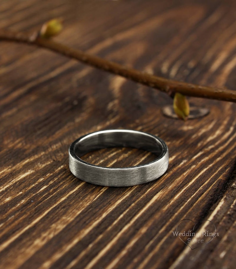 4mm Simple Silver Wedding Band in Matte Finish Men's or - Etsy Canada