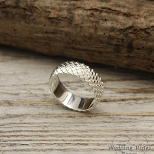 Fish Scales Ring, Unique Men's Band, Sterling Silver Band, Fischer Ring ...