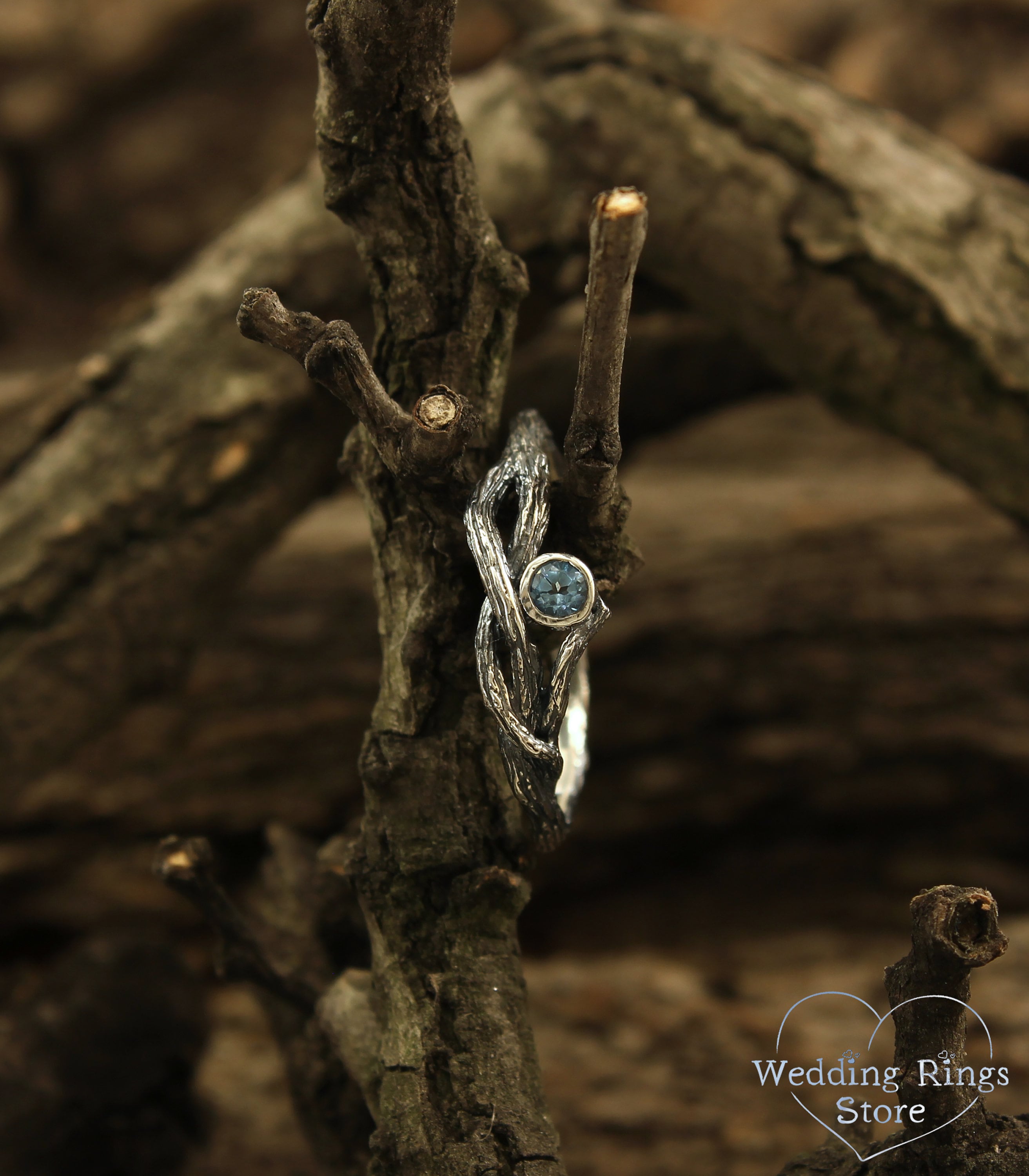 Delicate Braided Twig Engagement Ring Branch Ring With Topaz - Etsy Canada