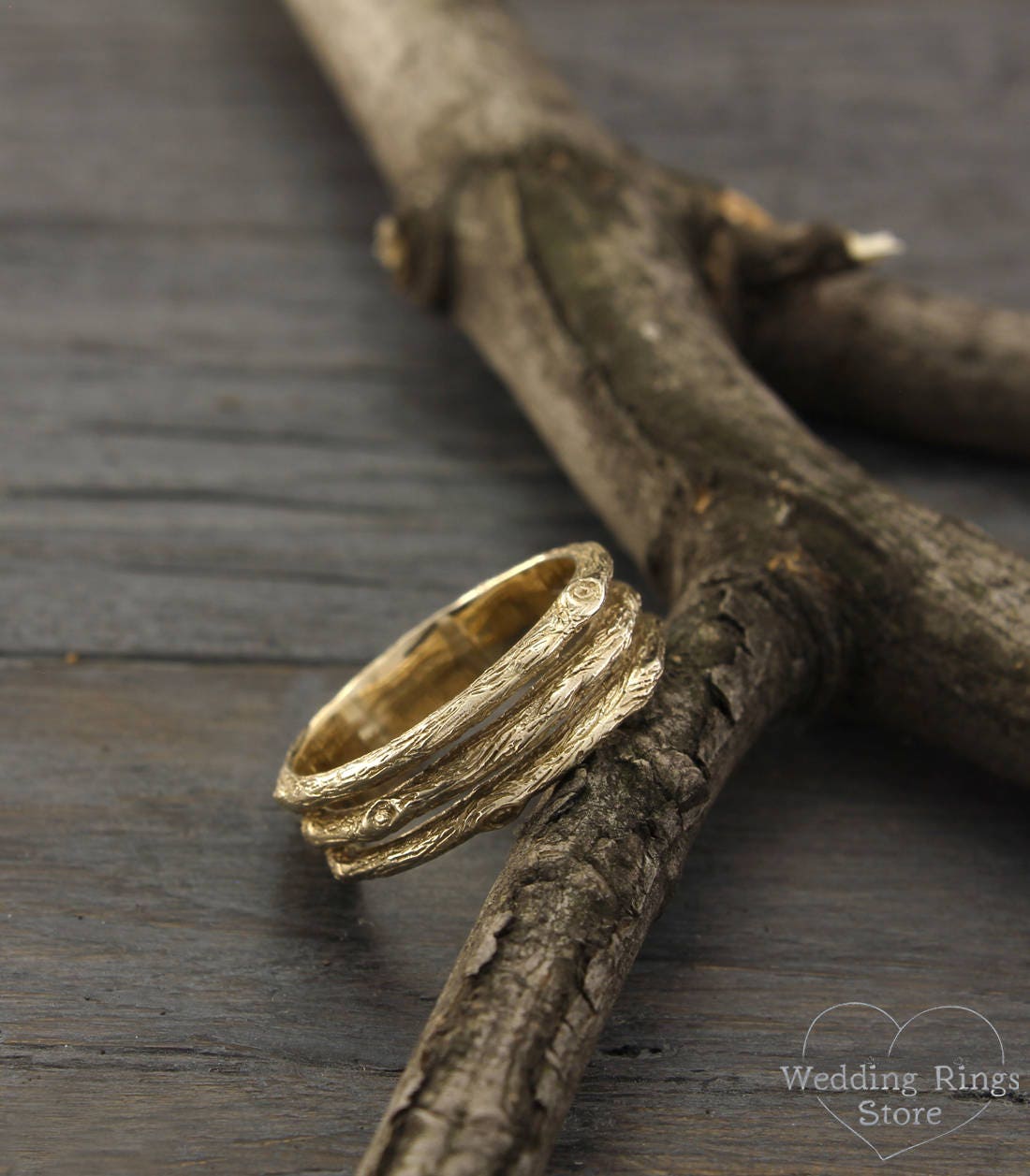 Unusual tree ring Tree bark unique wedding band Tree bark | Etsy