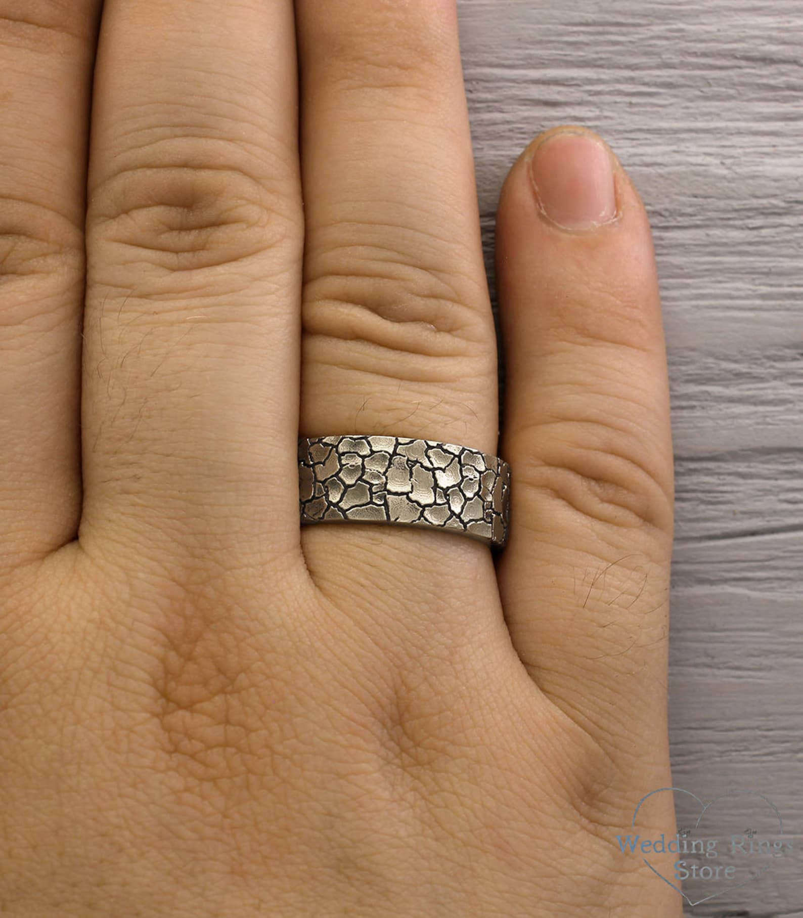 Unique Cracked Men's Ring Men's Dry Earth Band | Etsy
