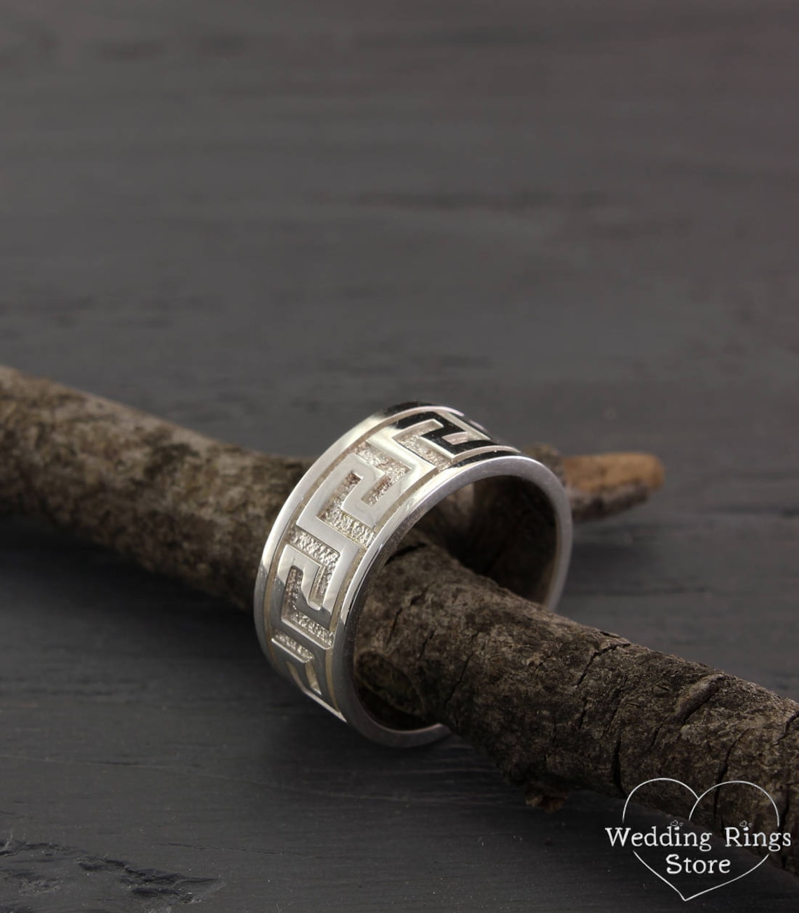 10mm greek wedding band Big silver ring Greek wedding ring | Etsy