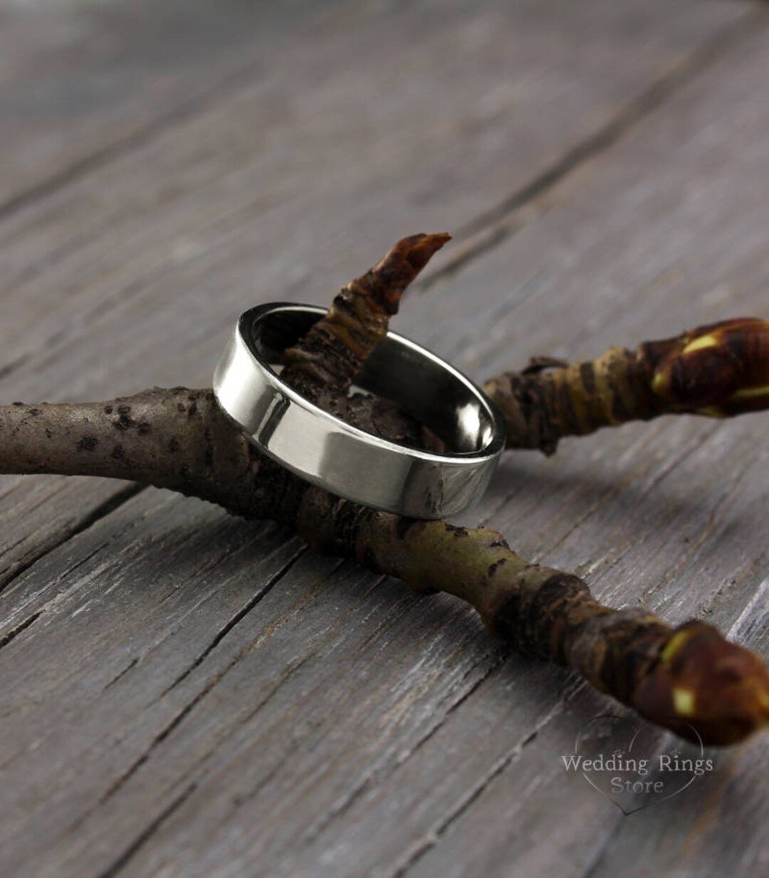 5mm Simple Silver Wedding Ring, Flat Ring, Plain Silver Band, Men's ...