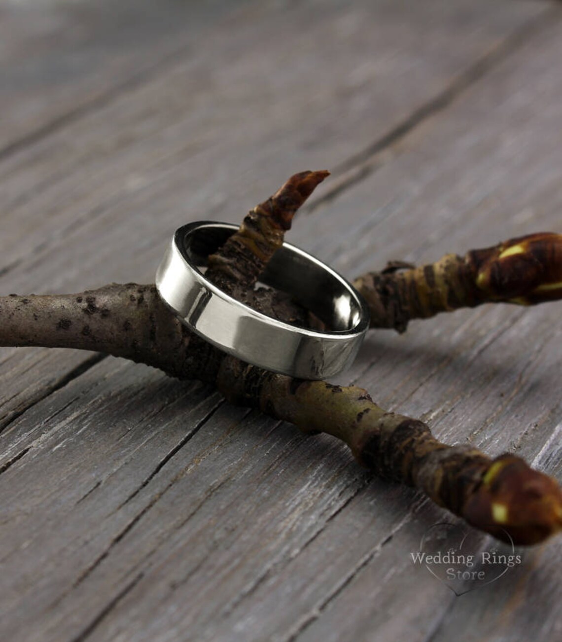 5mm Simple Silver Wedding Ring Flat Ring Plain Silver Band | Etsy