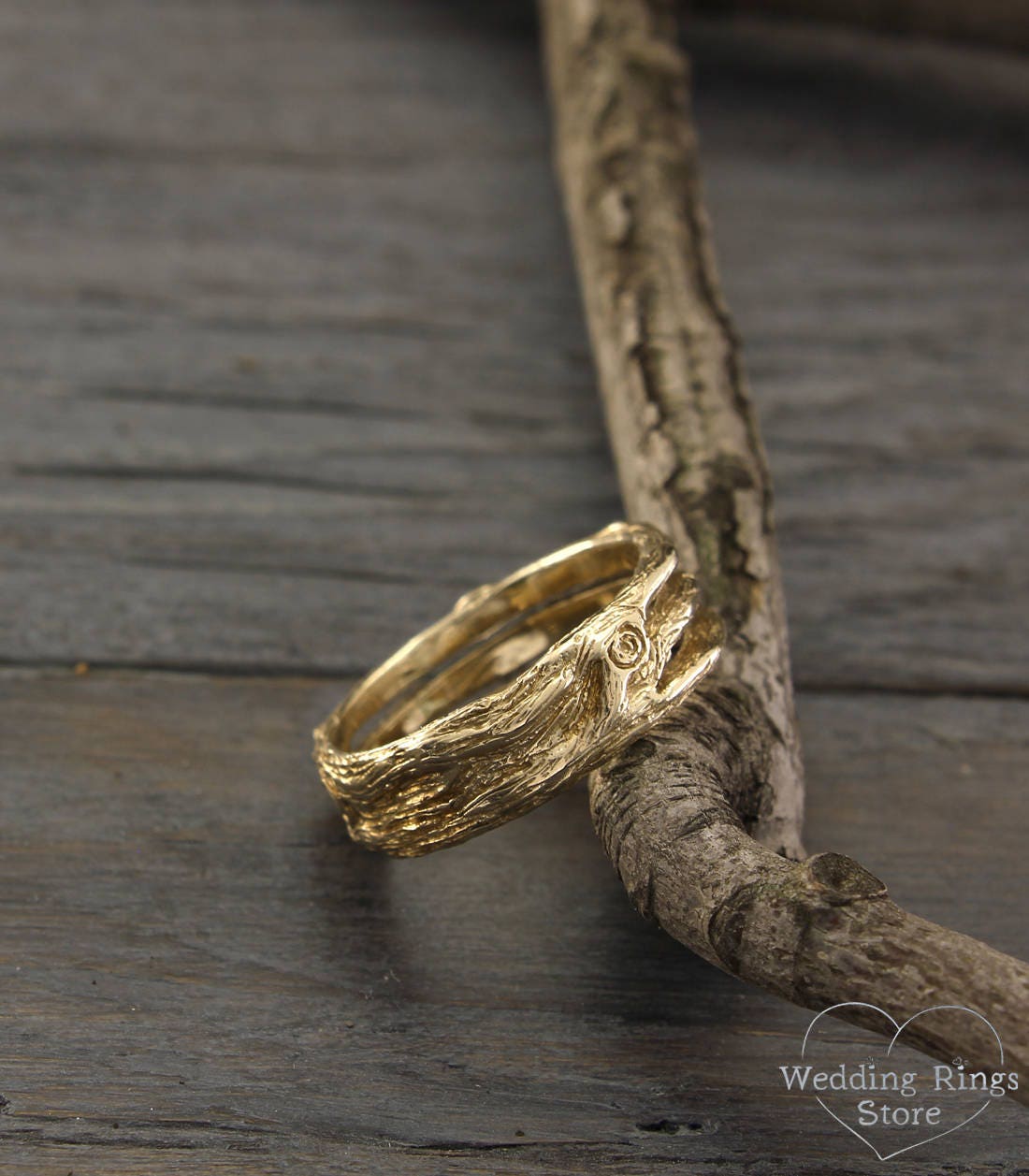 Unusual tree ring Tree bark unique wedding band Tree bark | Etsy