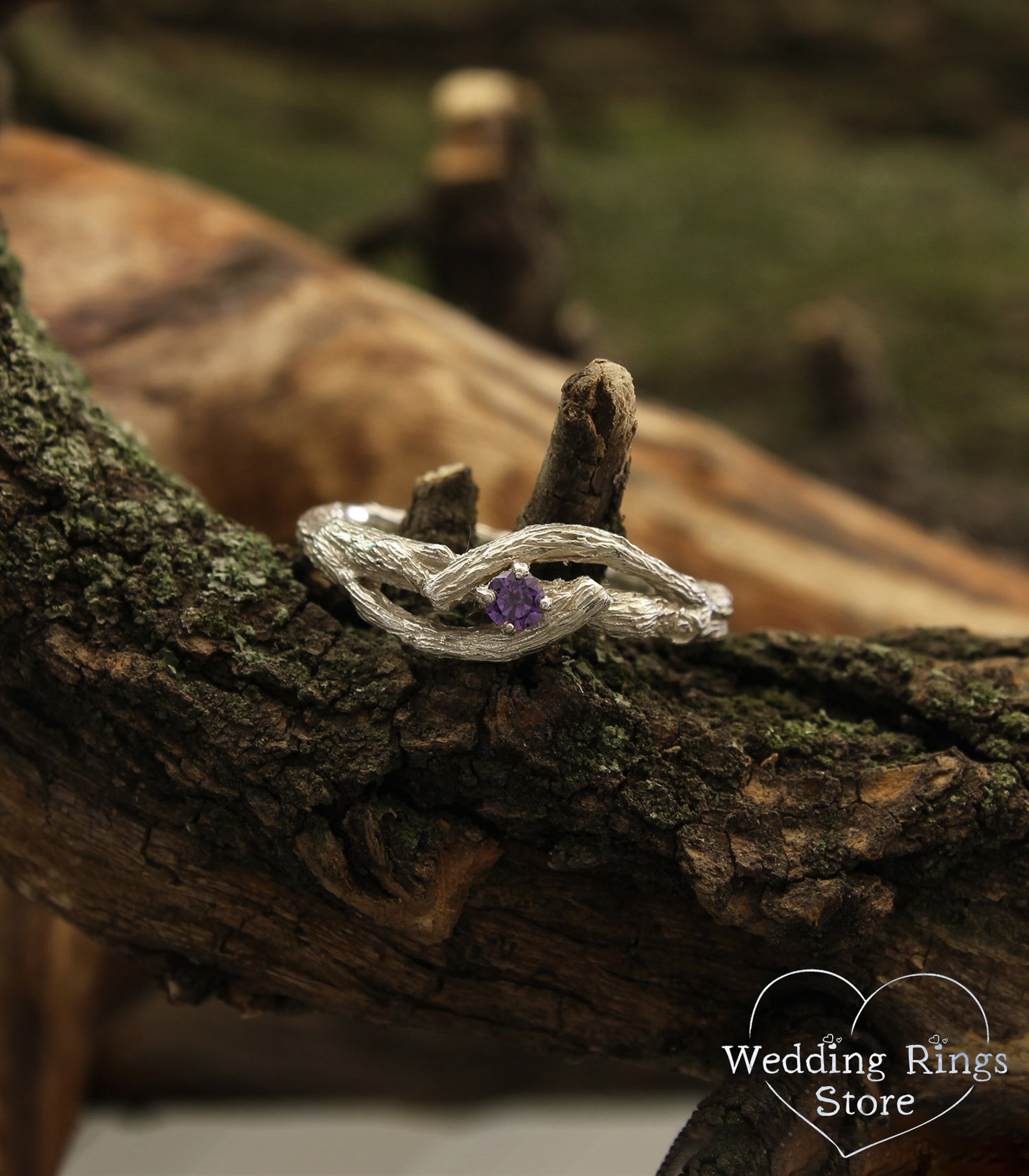 Twisted Branch Engagement Ring Branch Amethyst Ring in - Etsy