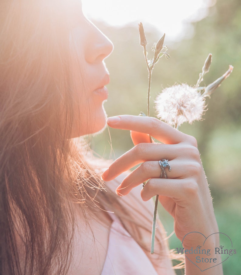Twisted Branch Ring Branch Topaz Engagement Ring Womens - Etsy